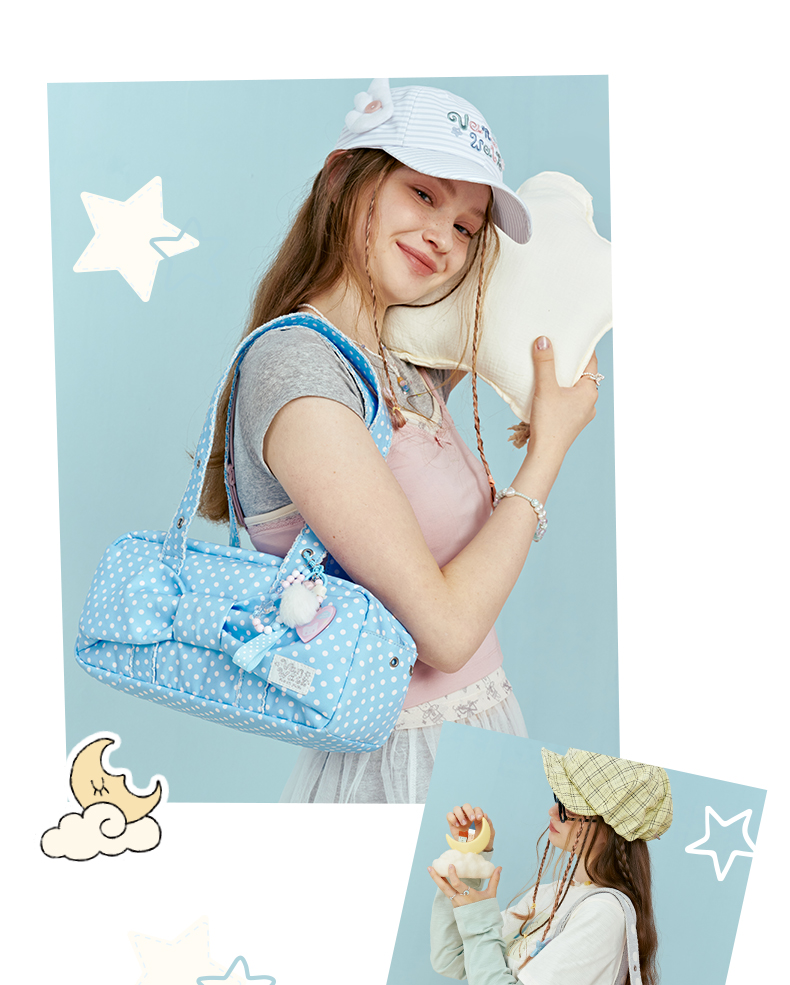 VANWALK Moonstarry park v2945 New Polka Dot Handbag Women's Commuter Tote Shoulder Bag Everyday ...