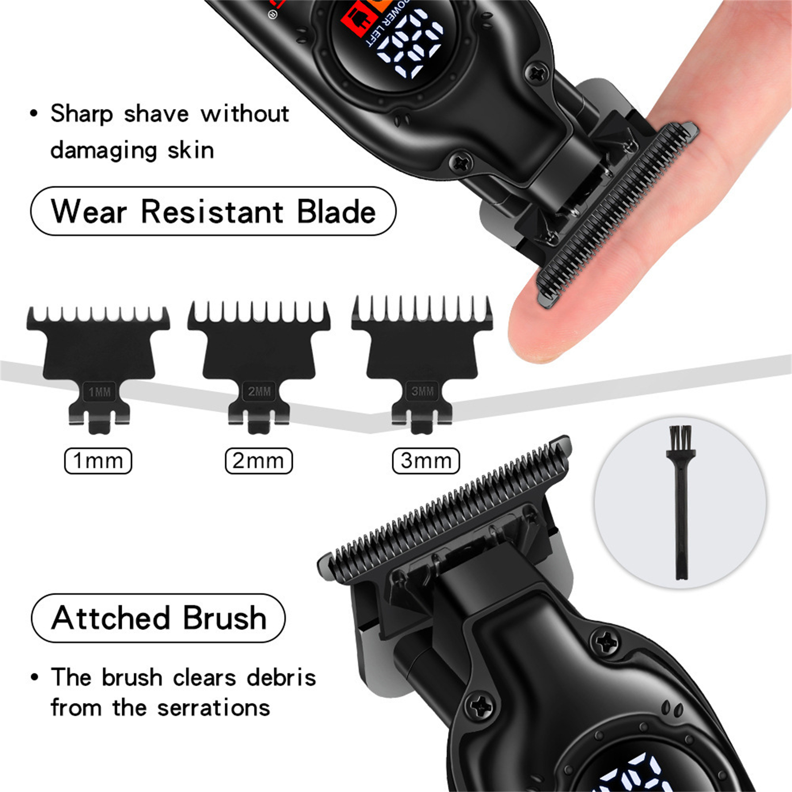 Professional Barber Cordless Hair Trimmer 0mm Zero Gapped Carving ...