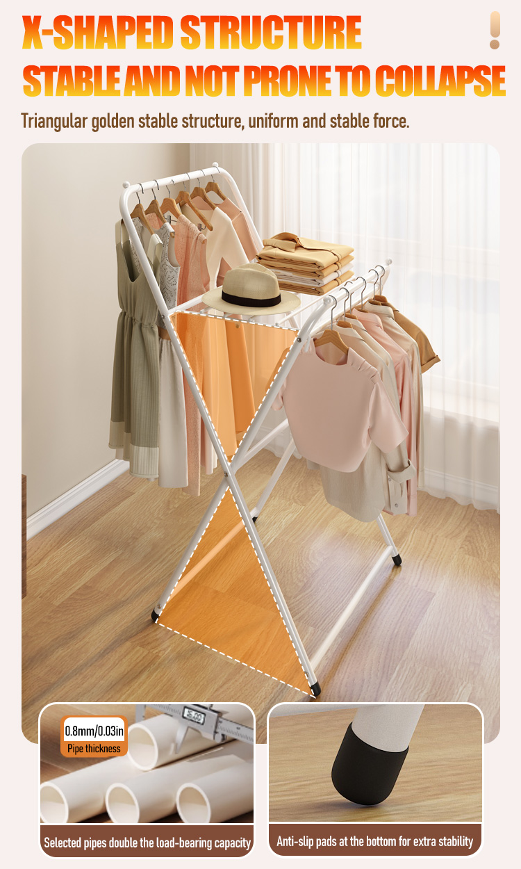 Simple clothes rack coat rack floor household vertical rack dormitory ...