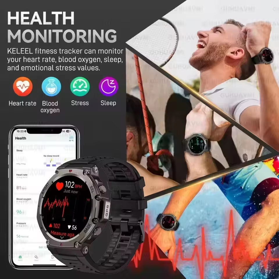 2025 GPS Smart Watch Men 5ATM IP69K Waterproof Built-in Dual-band GNSS ...