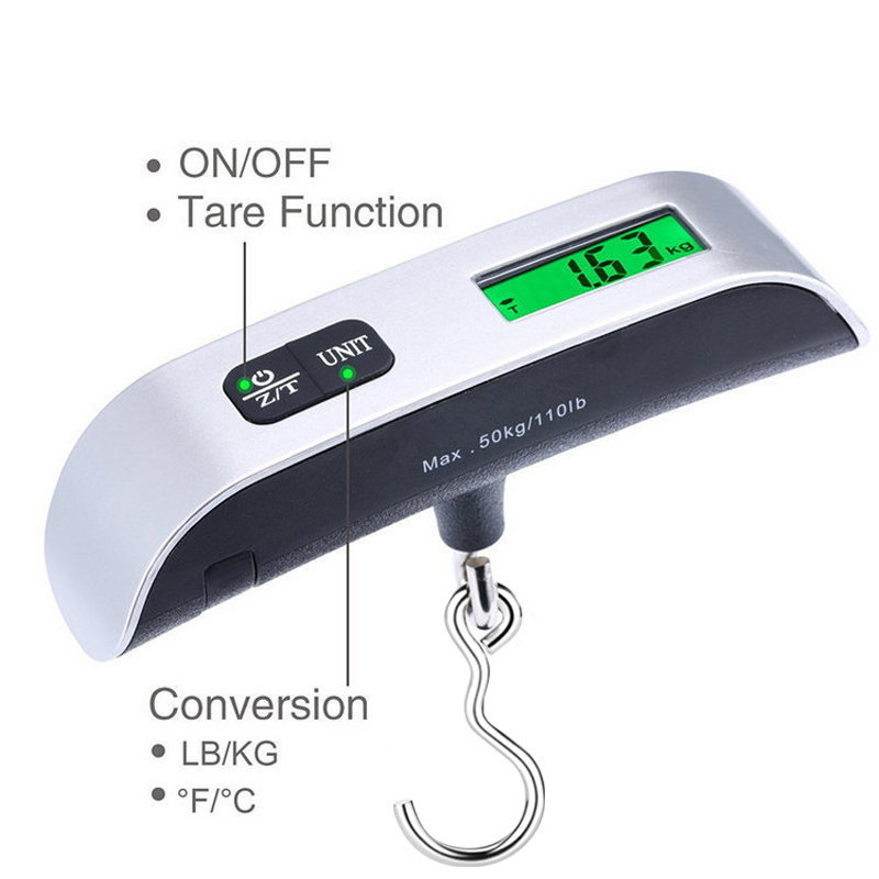 Stainless Steel Digital Luggage Scale – Portable Handheld Electronic ...