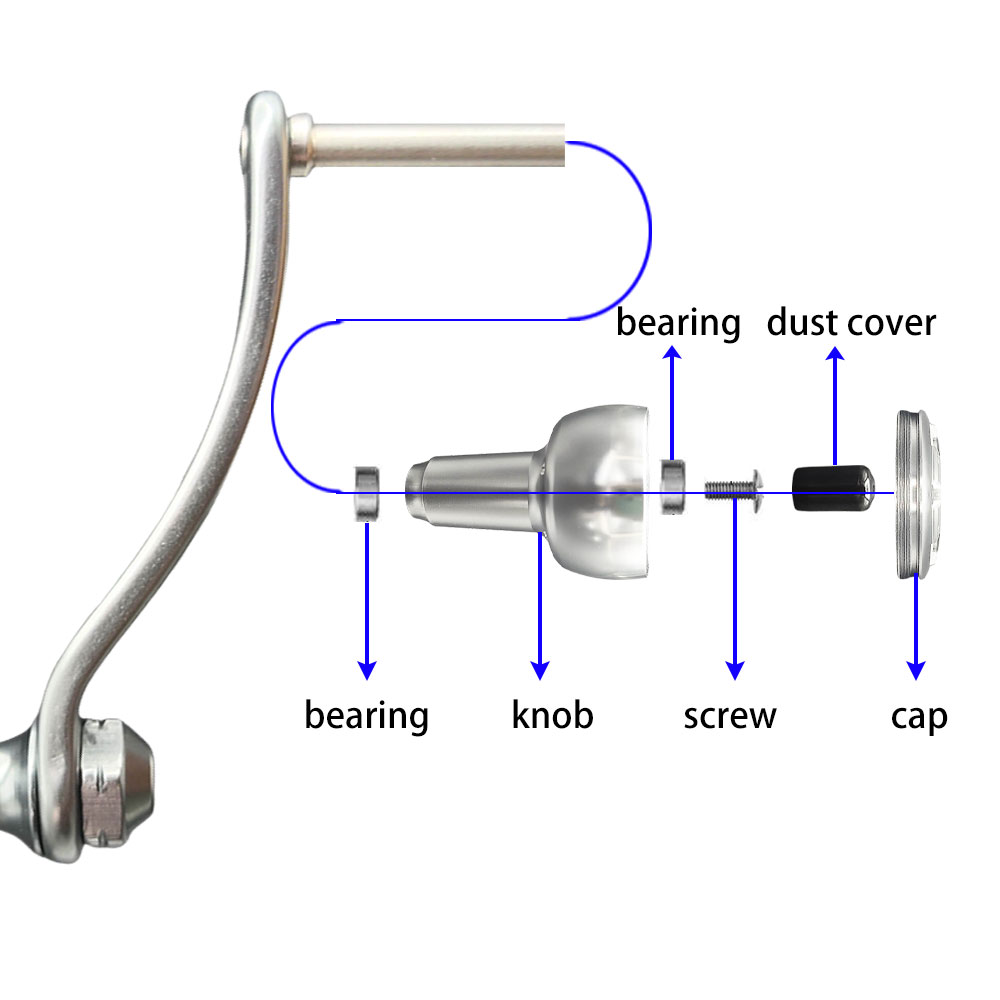 Full Metal Fishing Reel Handle for DAIWA/SHIMANO Screw-in Type Power ...