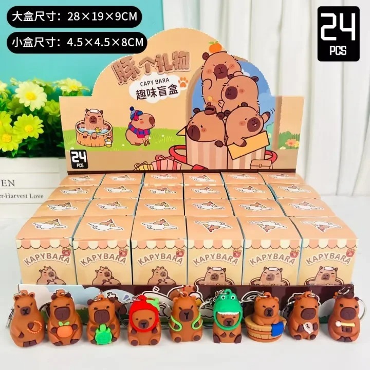 24PCS Butter bear Capybara labubu Blind Box Keychain Set Decoration ...