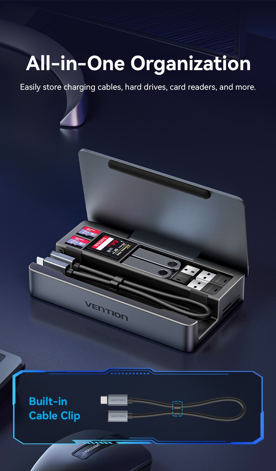 Vention 9-in-1 USB C Docking Station to HDMI 4K 60Hz RJ45 SD TF PD100W ...