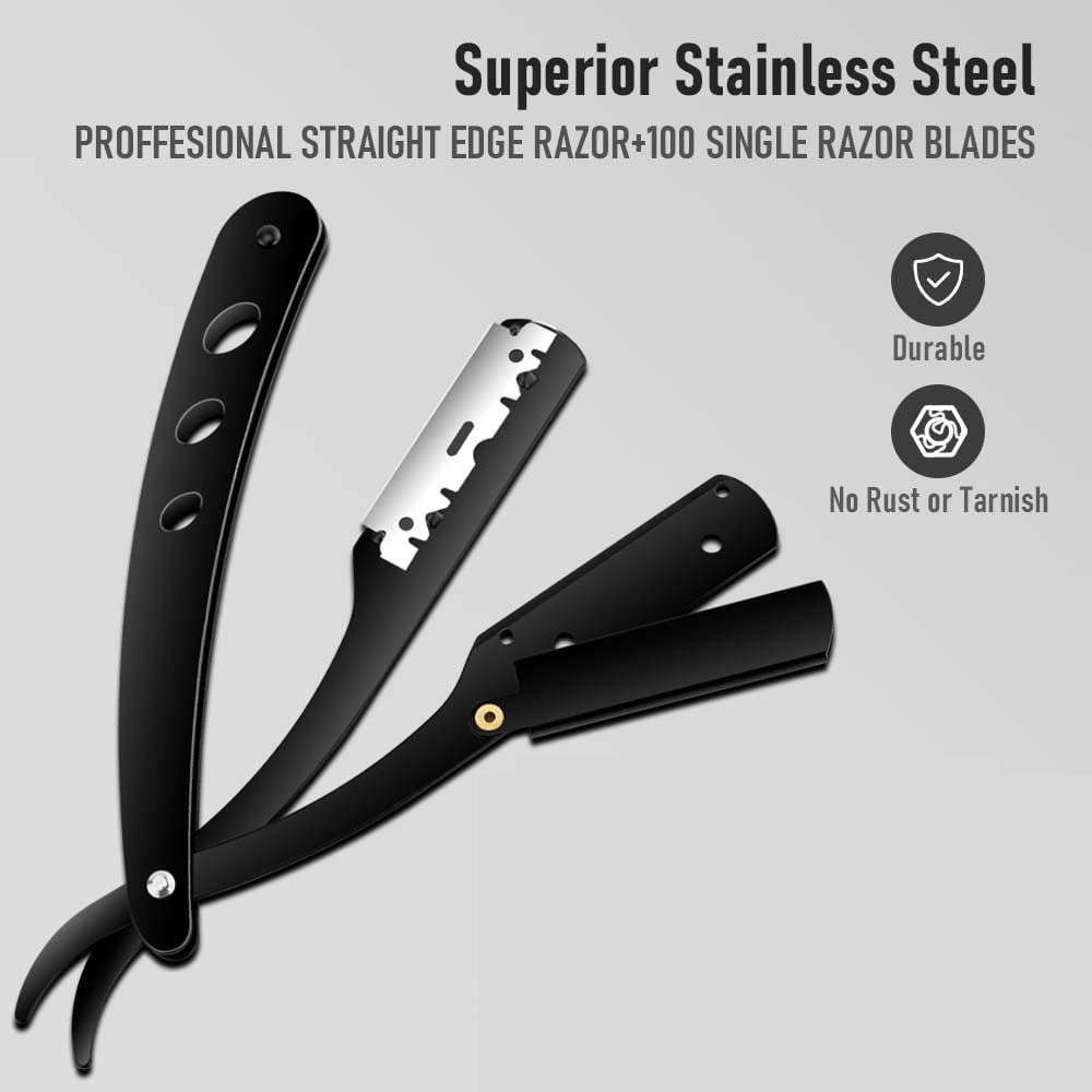 Foldable Hair Blade Barber Straight Razor for Men's Manual Shaving and ...