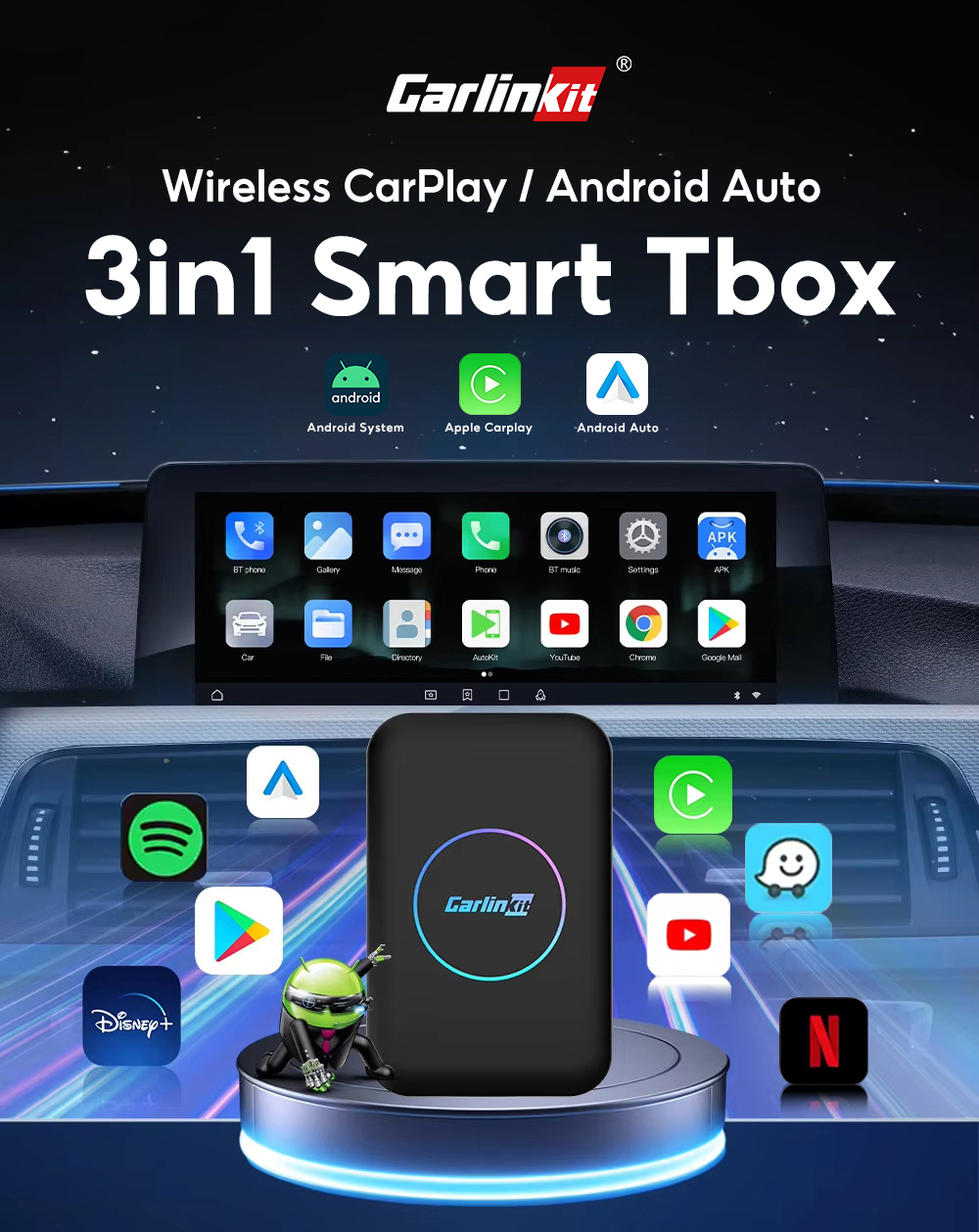 👍 4+32G Carlinkit carplay ai box Carplay Carlink kit android auto ...