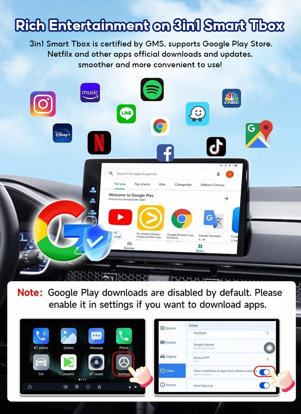 👍 4+32G Carlinkit carplay ai box Carplay Carlink kit android auto ...