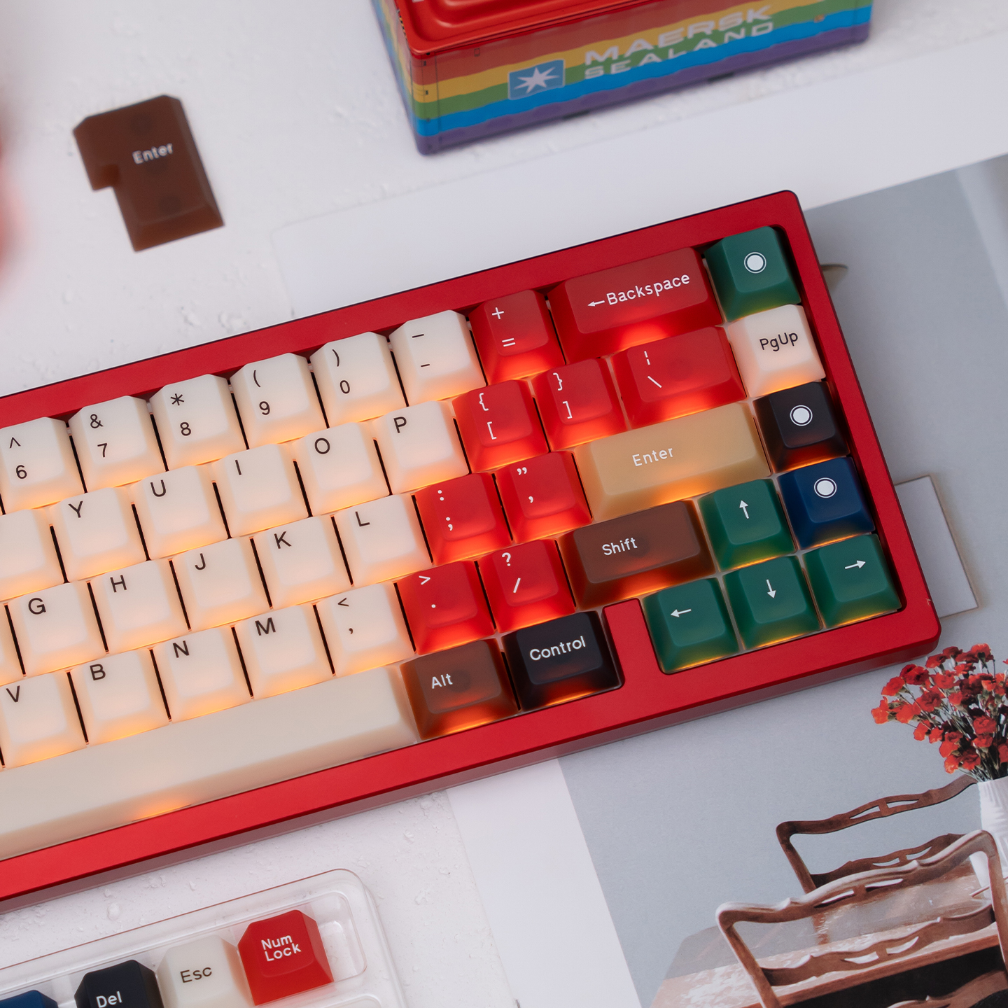 Retro Light Keycap Soft touch surface fog Cherry profile keycaps set ...