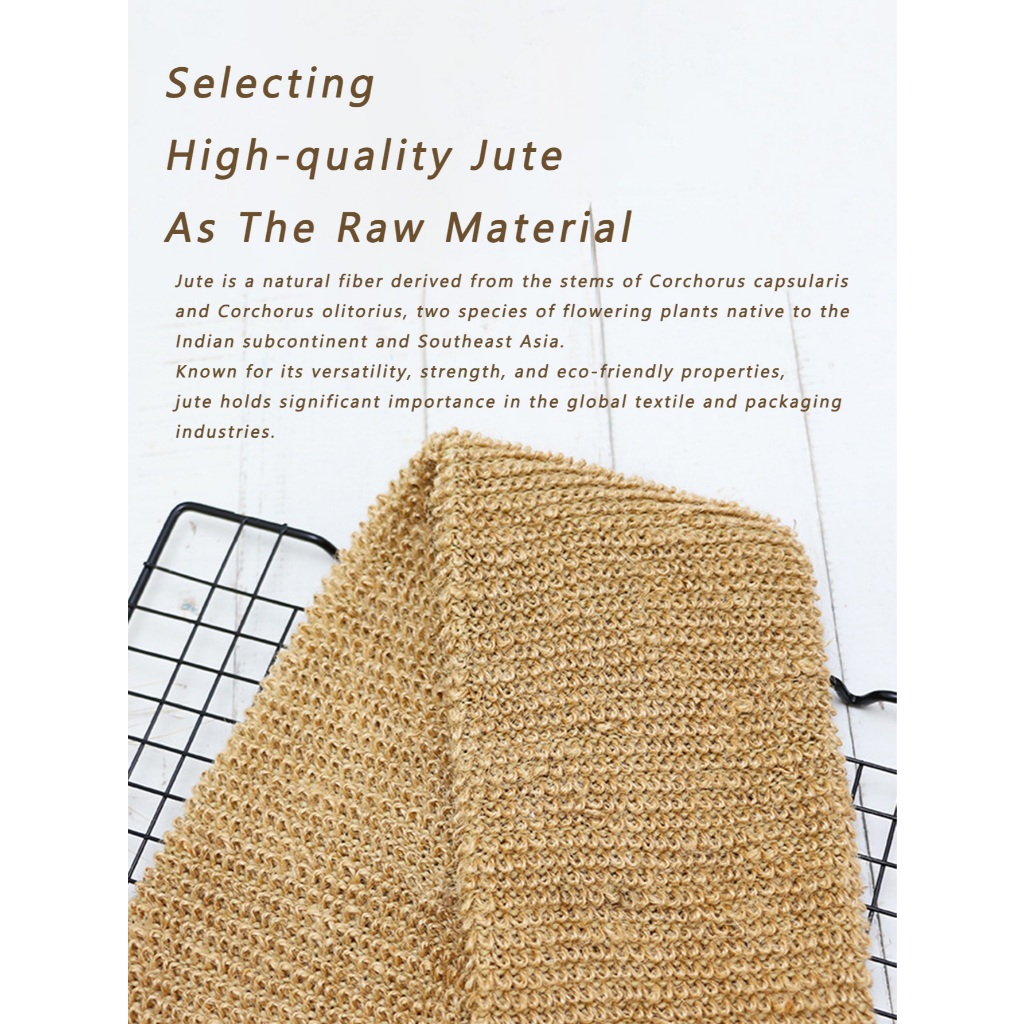 Natural Jute Back Scrubber - Hypoallergenic & Biodegradable, Exfoliates ...