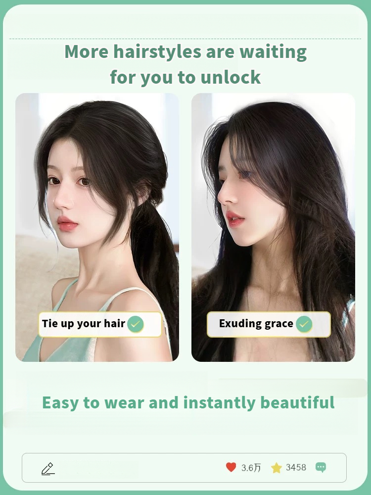 French Contour Bangs Hairline Stickers - Natural Middle Part, 2 Pieces ...