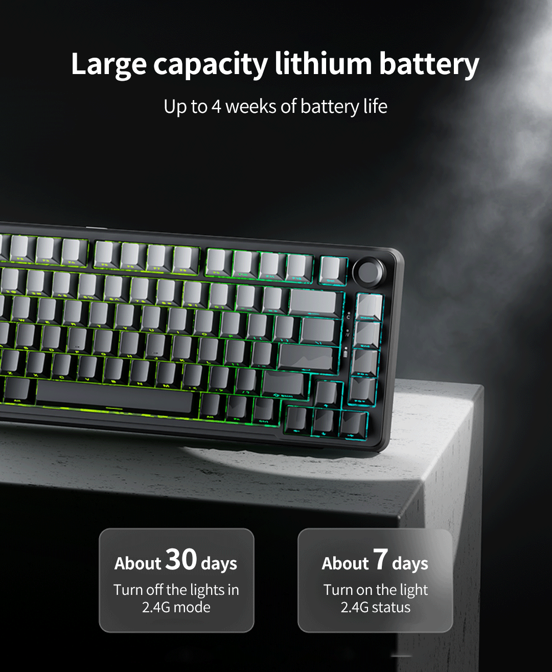 EWEADN MT75 Wireless Triple-Mode Mechanical Keyboard CNC Metal Knob ...