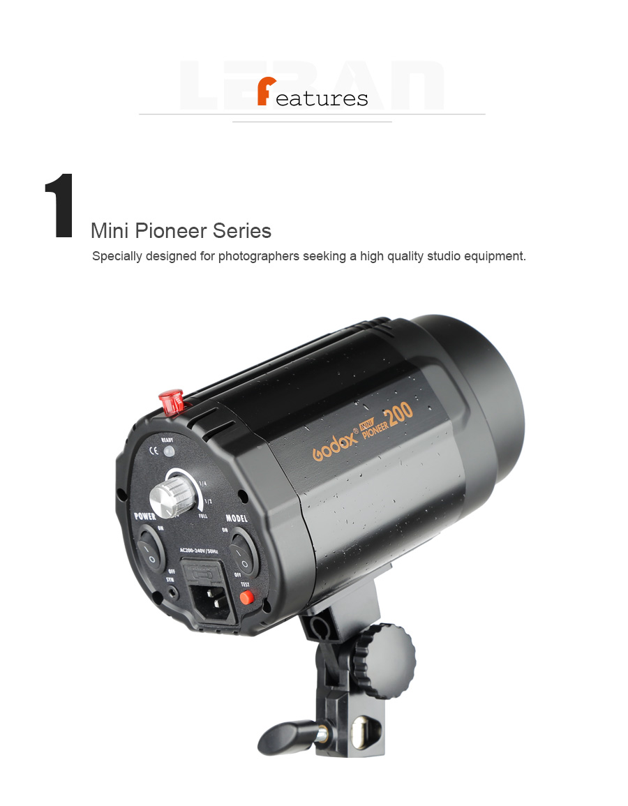 Godox 200W Monolight Photography Photo Studio Strobe Flash Light Head ...