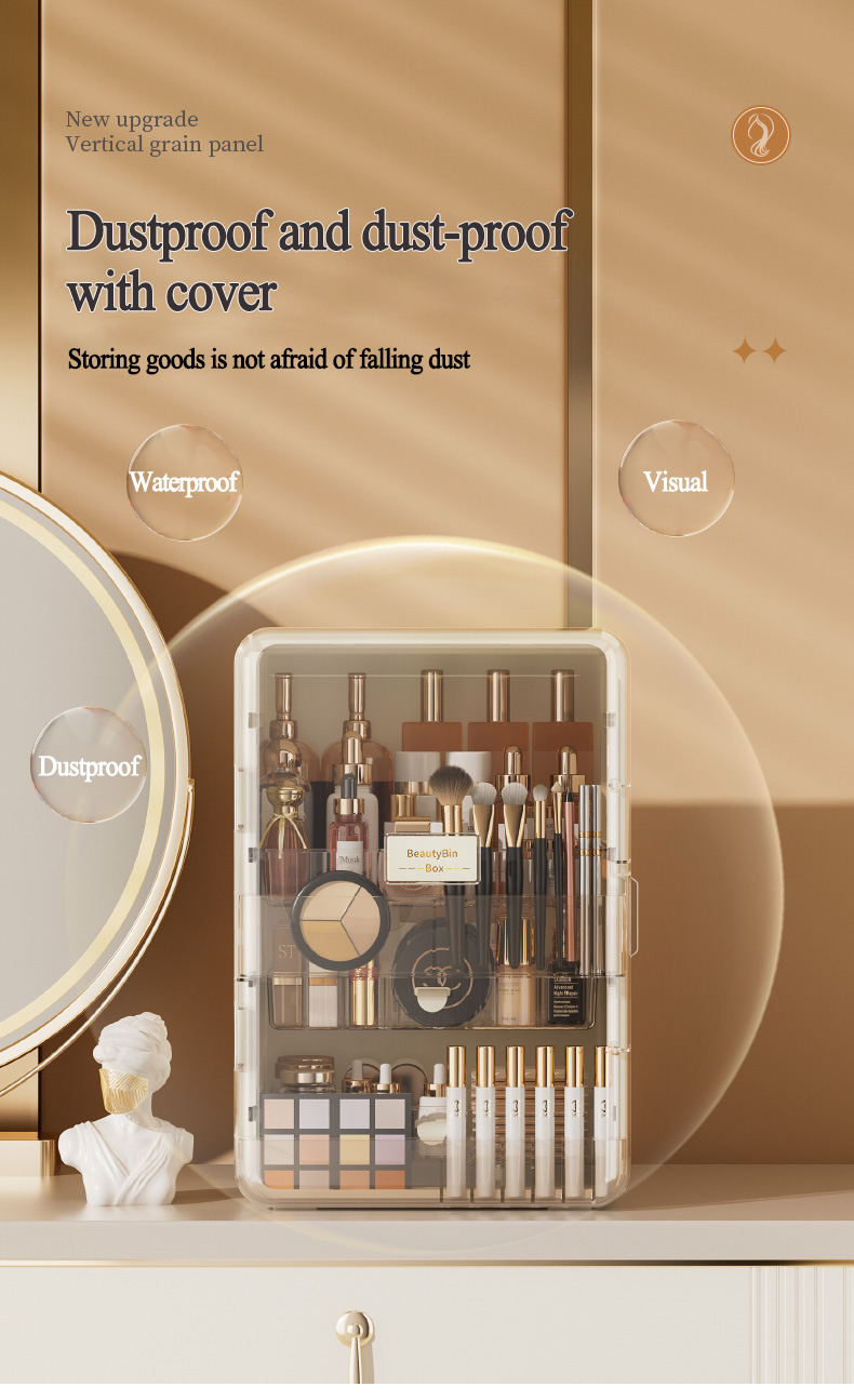 Clear Drawer Storage Cabinet | Makeup Organizer with Divider ...