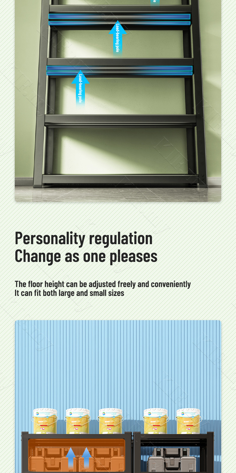 Adjustable Rak Besi Metal Boltless Rack Home kitchen Warehouse metal ...