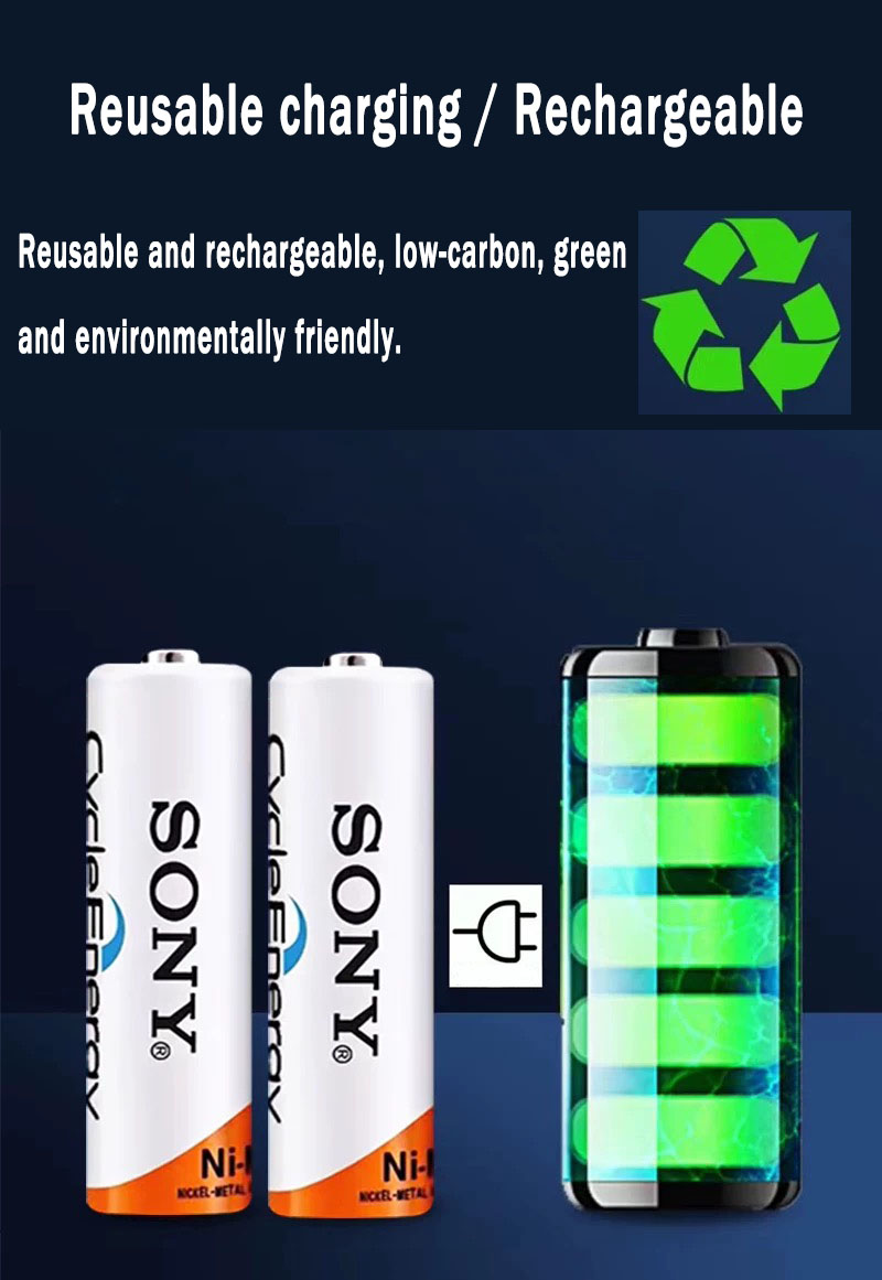 2-16pcs Sony Rechargeable Battery AA AAA 1.2V Ni-MH 4600mAh/4300mAH ...