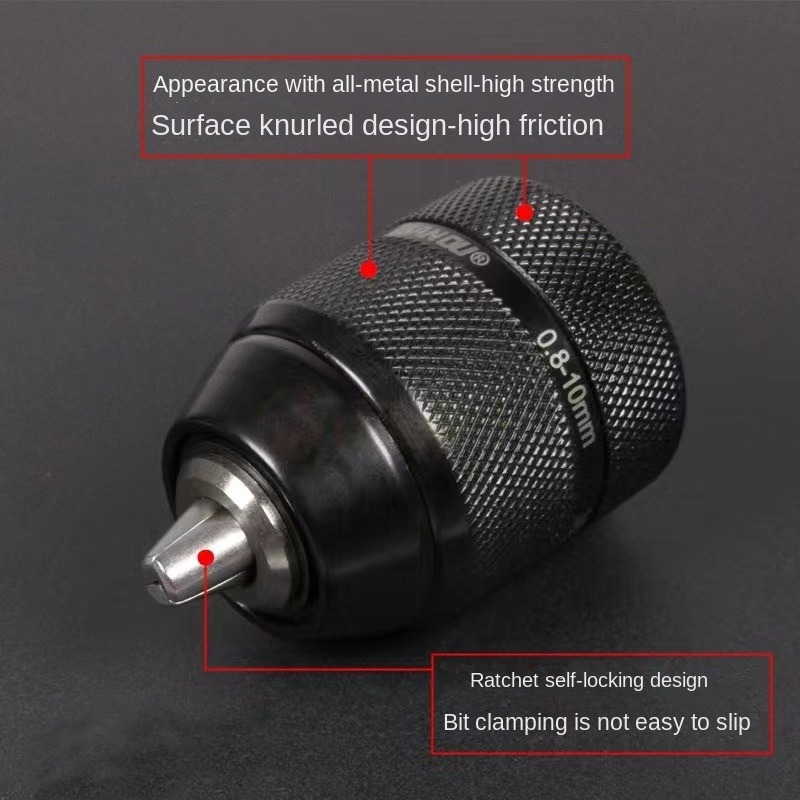 One piece black full metal ratchet self-locking threaded interface ...