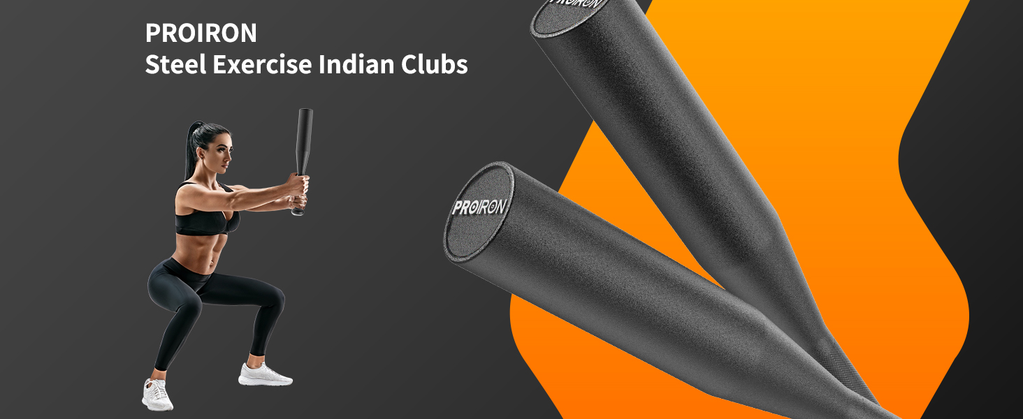 PROIRON Indian Clubs Steel Mace Bell - Weight Club Bells for Strength Training, Rehabilitation ...