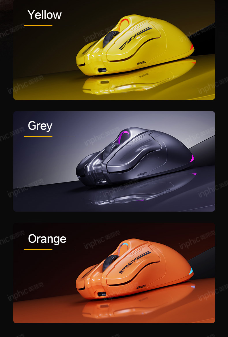 Inphic Gaming Mouse Wireless Rechargeable 12800dpi 2.4G/Bluetooth 6 ...