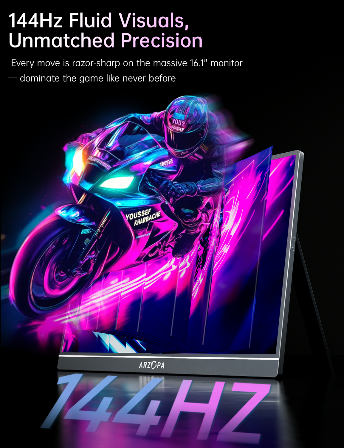 ARZOPA-Z1FC 144Hz Portable Gaming Monitor 100% sRGB For Switch ...