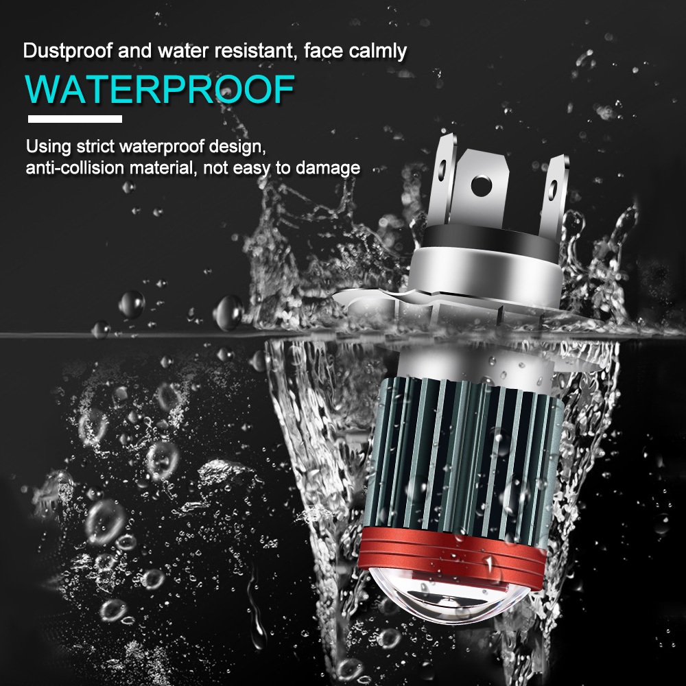 Motorcycle LED Headlight Bulb H4 BA20D 20W 12V-80V High Low Beam 6000K ...