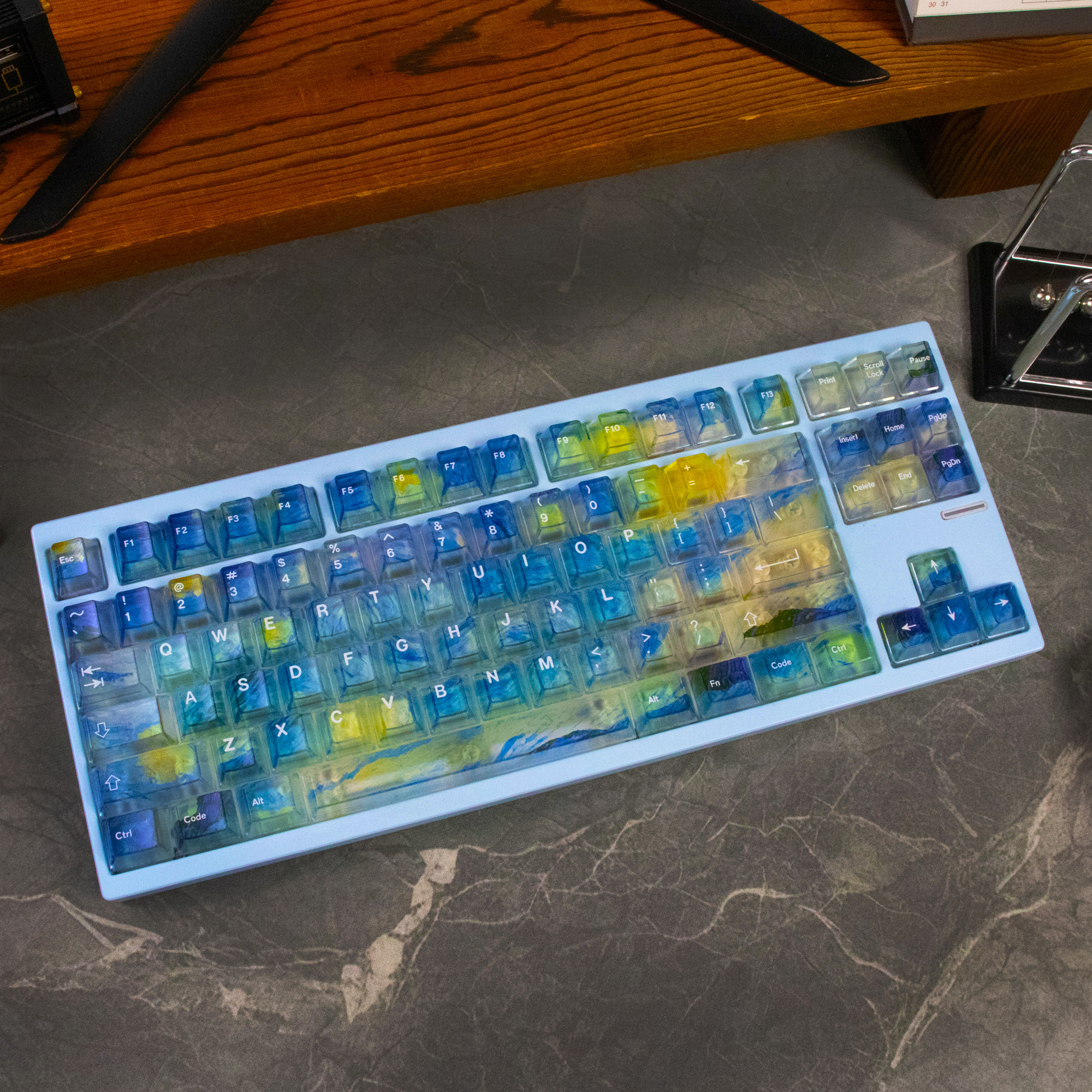 Van Gogh Starry Night Painting Keycap PC cherry profile fog Transparent ...