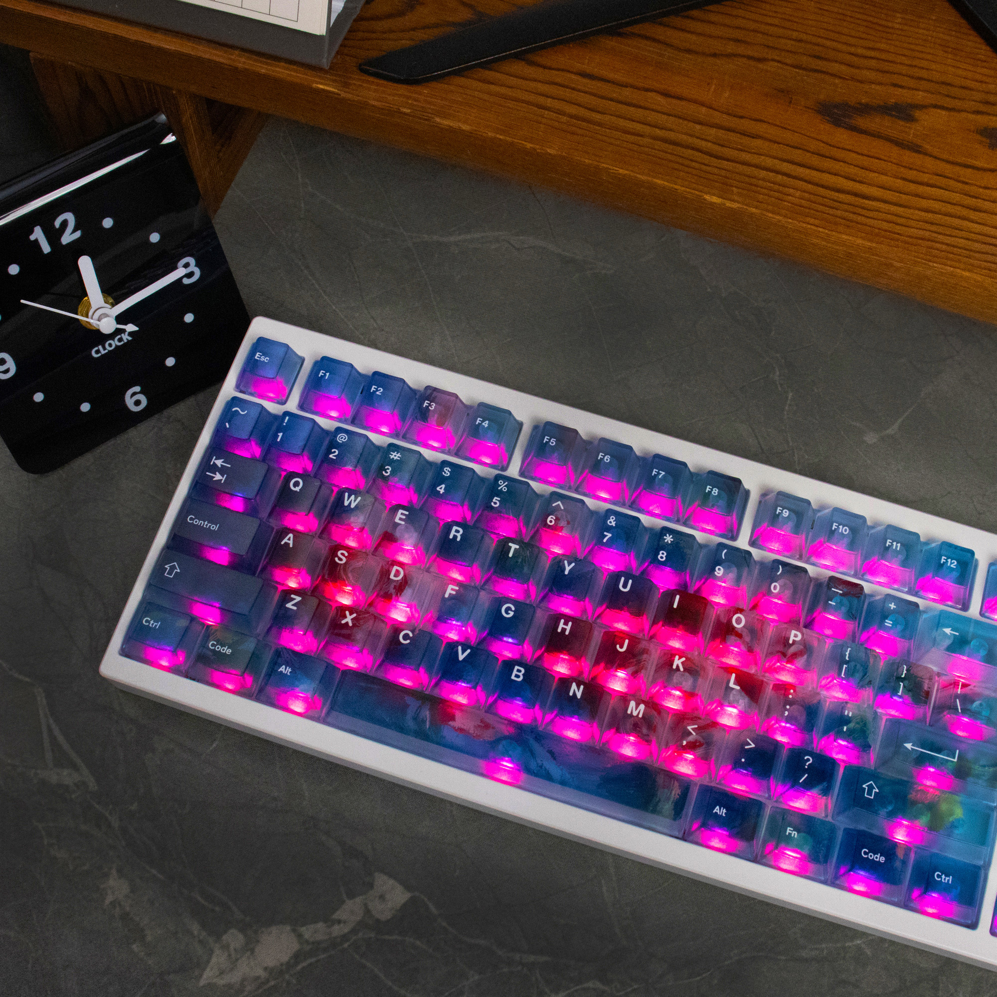 Rose Painting Keycap Fog Transparent RGB keycaps set for Mechanical ...