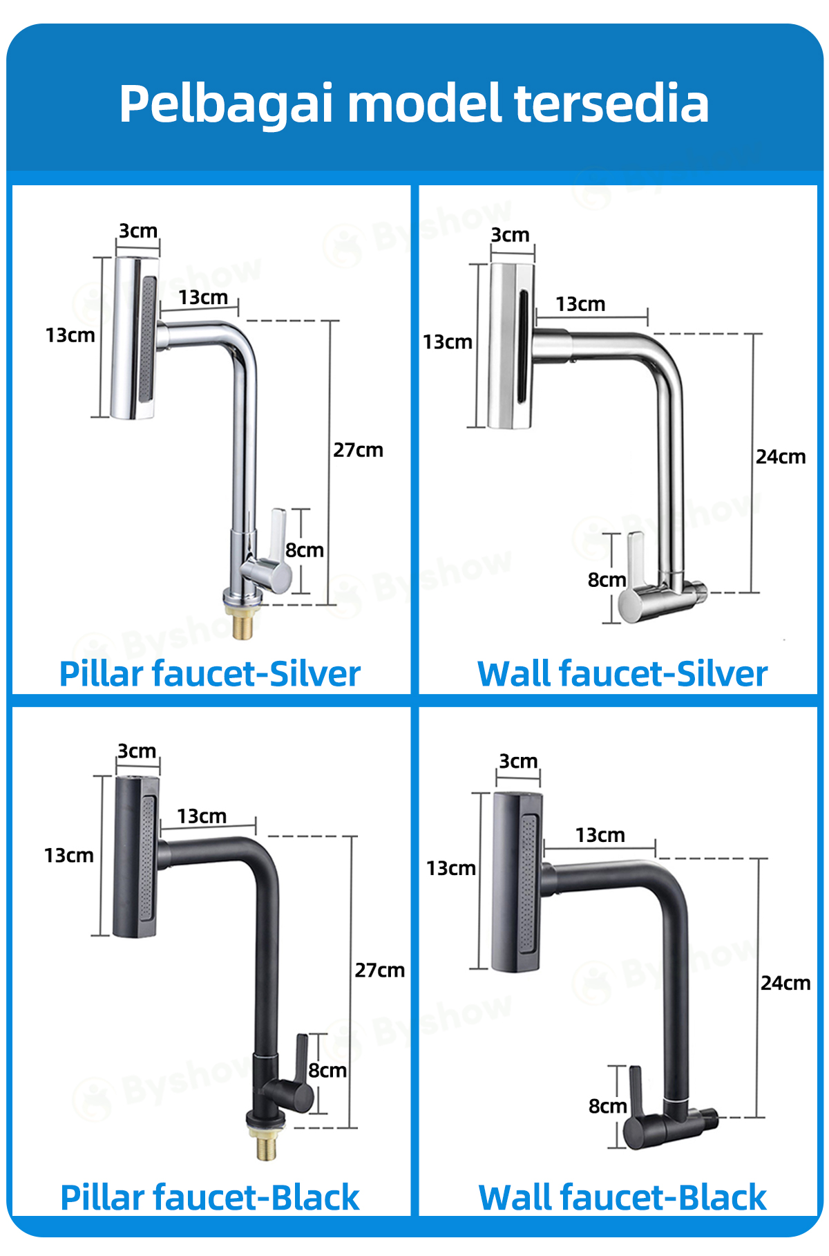 Byshow kepala paip sinki dapur pipe Dapur 4 Mod Pusing 4-Mode 360 ...