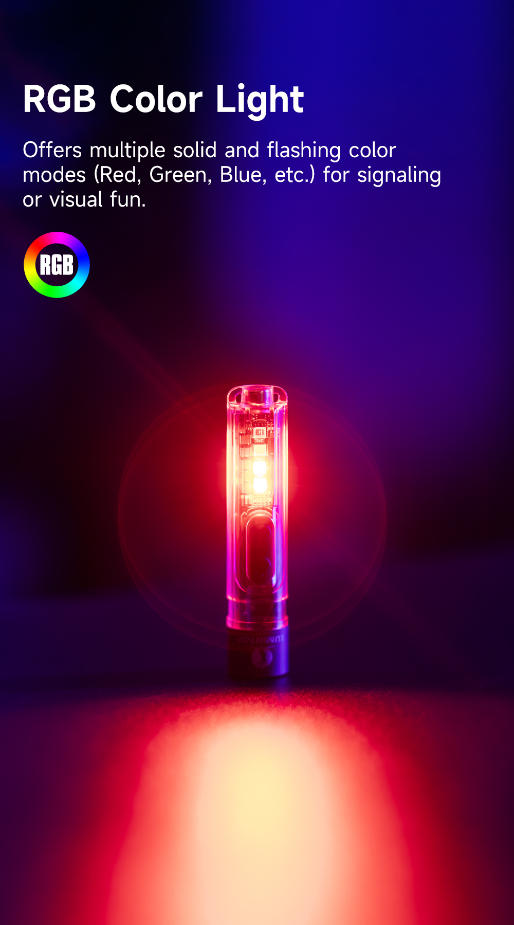 Lumintop Black cat Mini EDC flashlight Warm light RGB UV portable ...