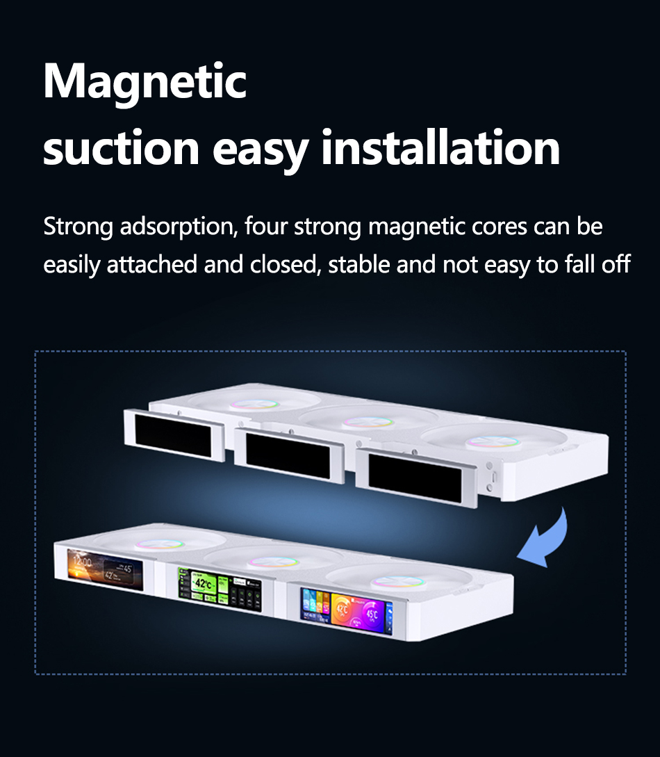 JONSBO ZC-360 Case Cooling Fan 3.38-inch continuous screen ARGB Desktop ...