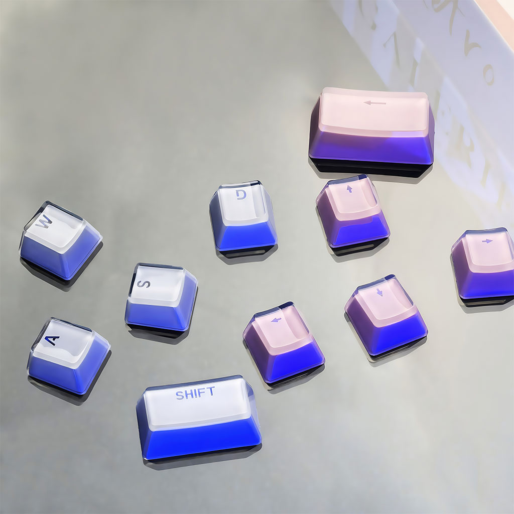 White Jello Keycaps OEM Profile 104/123 Keys PC Double Shot Light ...