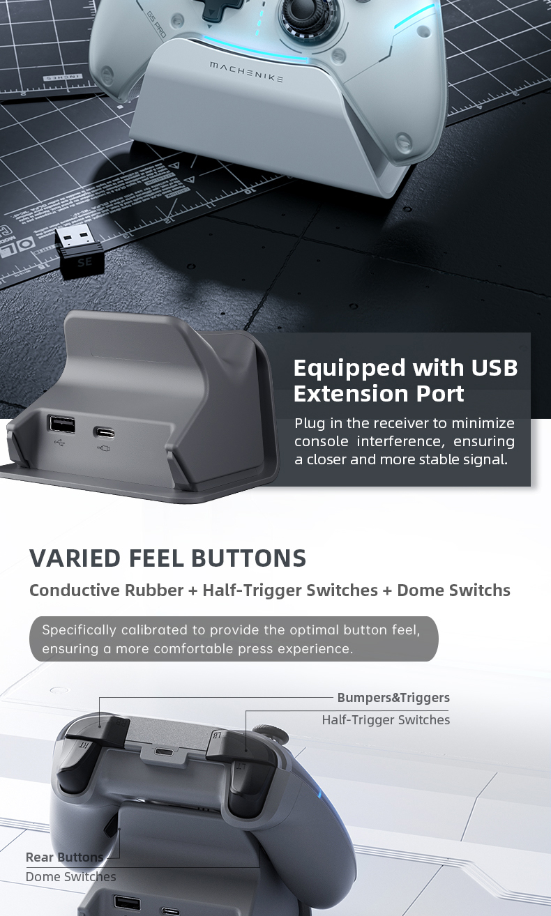 Machenike G5 Pro Series Wireless Gamepad Controller, Hall Linear ...