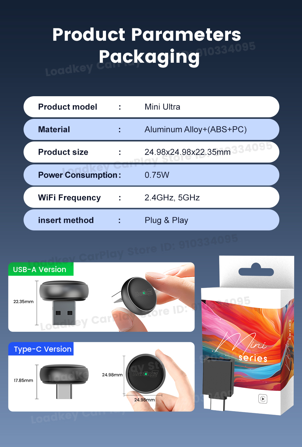 Carlinkit CarPlay Android Auto Adapter Mini Ultra - USB A/Type C for ...