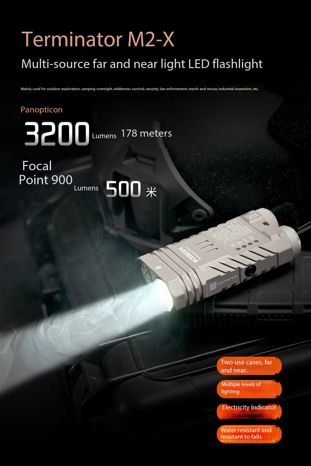 ACEBEAM M2-X multi-source flashlight EDC portable high-intensity ...