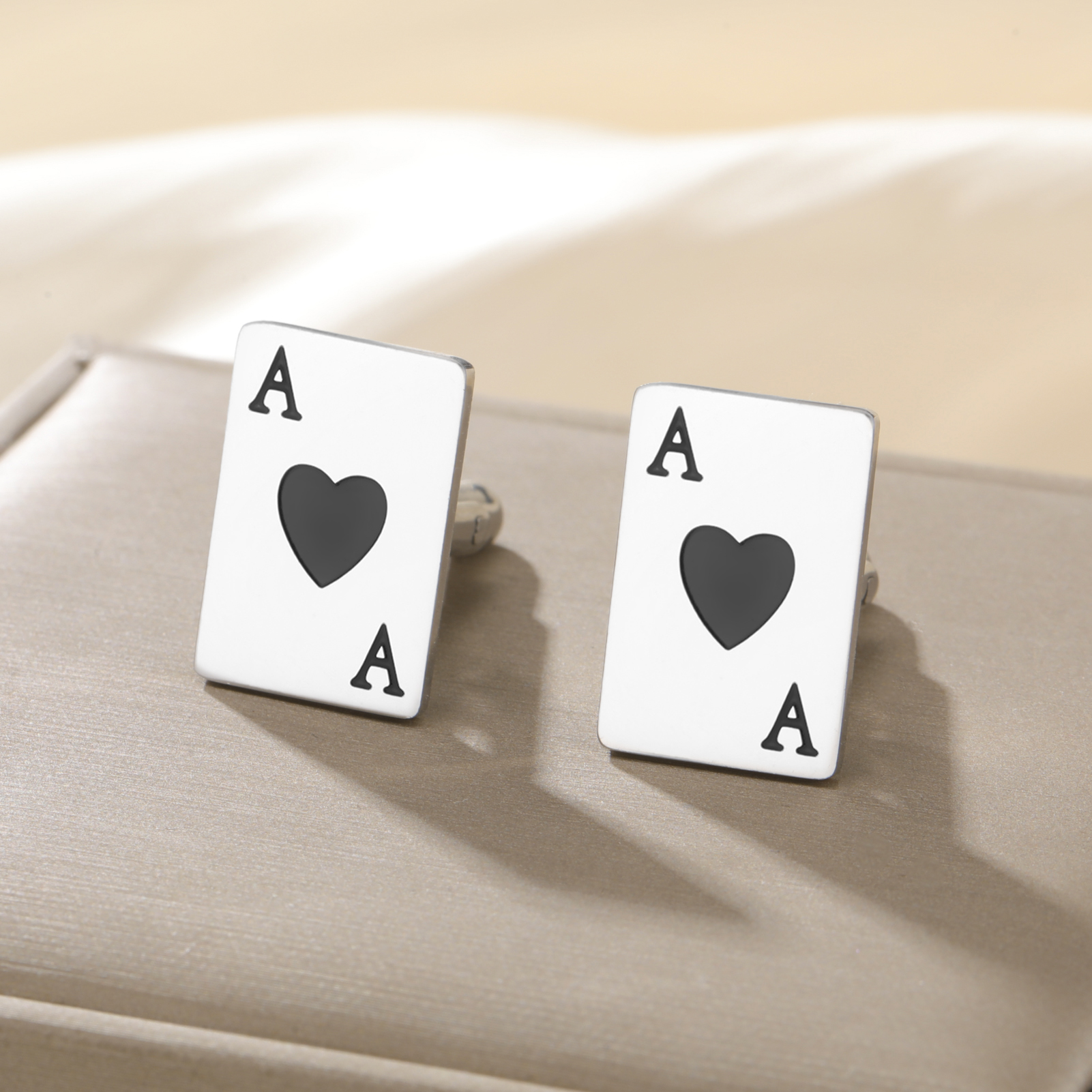 SKYRIM Poker spades A Cufflinks 14*20MM Suit Accessories Trendy Jewelry ...
