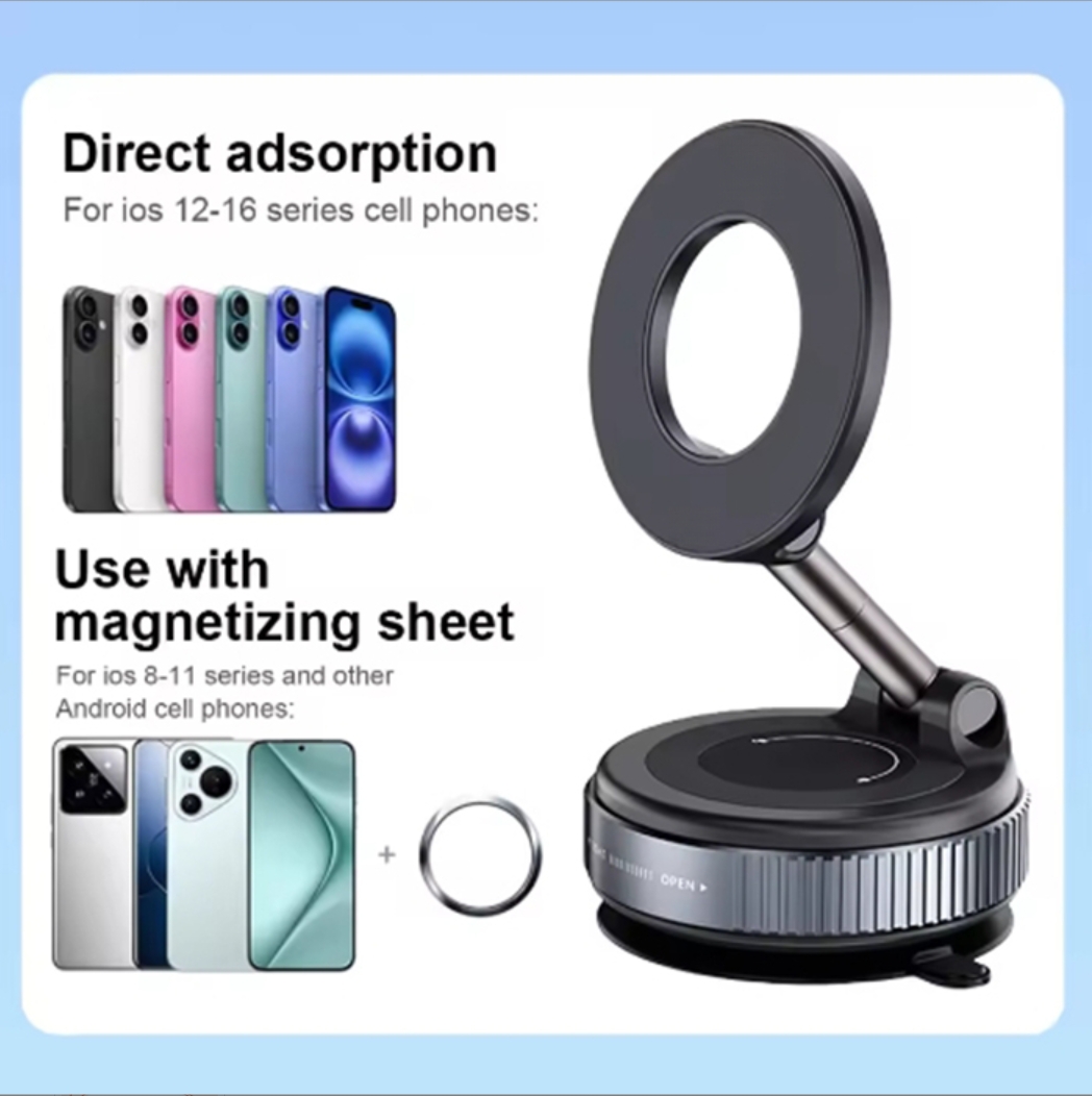 Nano suction car phone holder with a magnetic design for windshield and ...