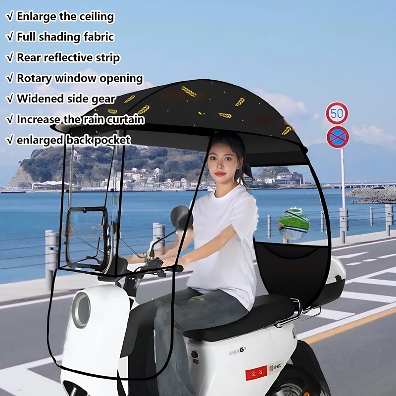 E-Bike Motorcycle Canopy Foldable Cover Electric Bicycle Rain Cover ...