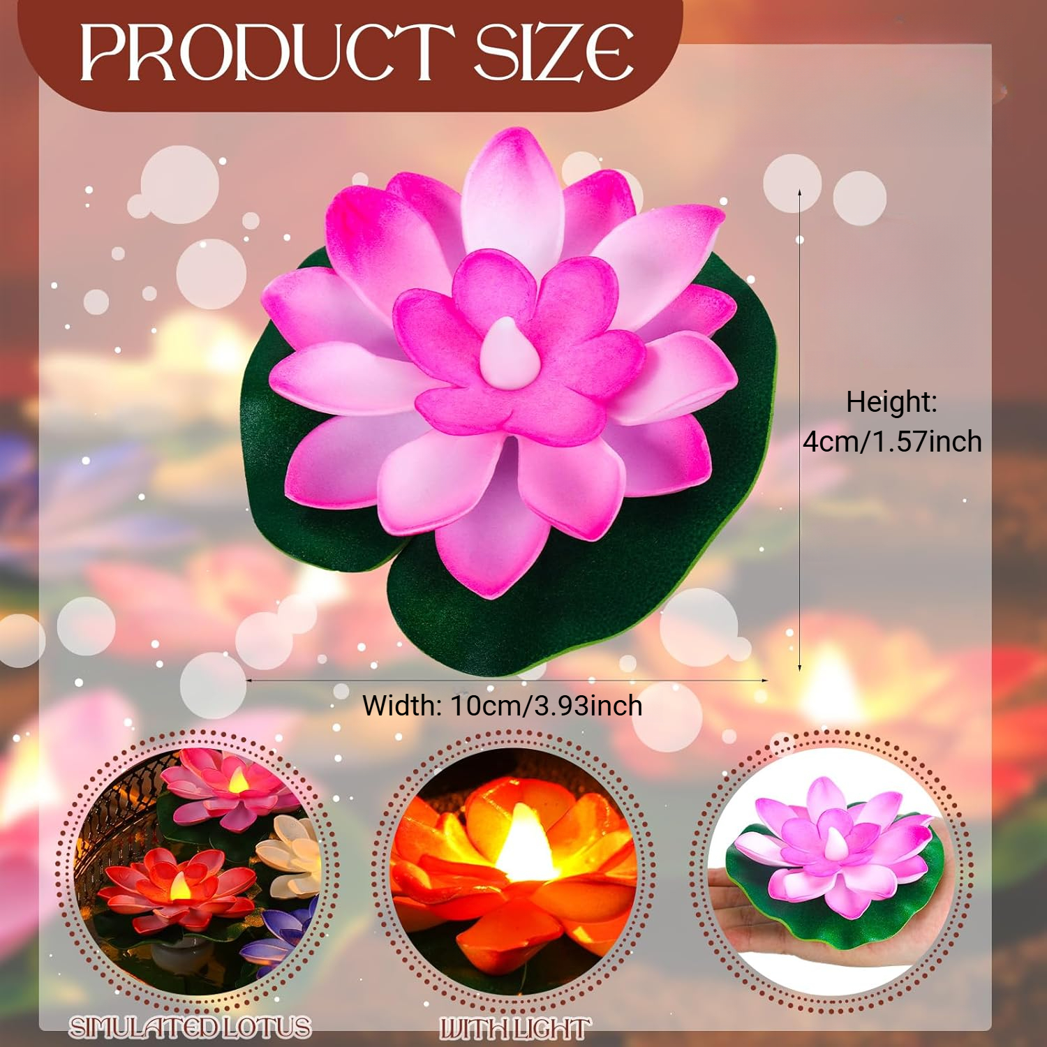 Diwali Floating Water Lotus Lamp Deepavali Floating Induction ...