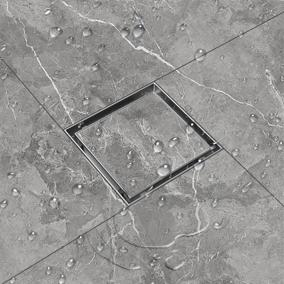 BAOMEMO Hidden Square Floor Drains SUS304 Stainless Steel Shower ...