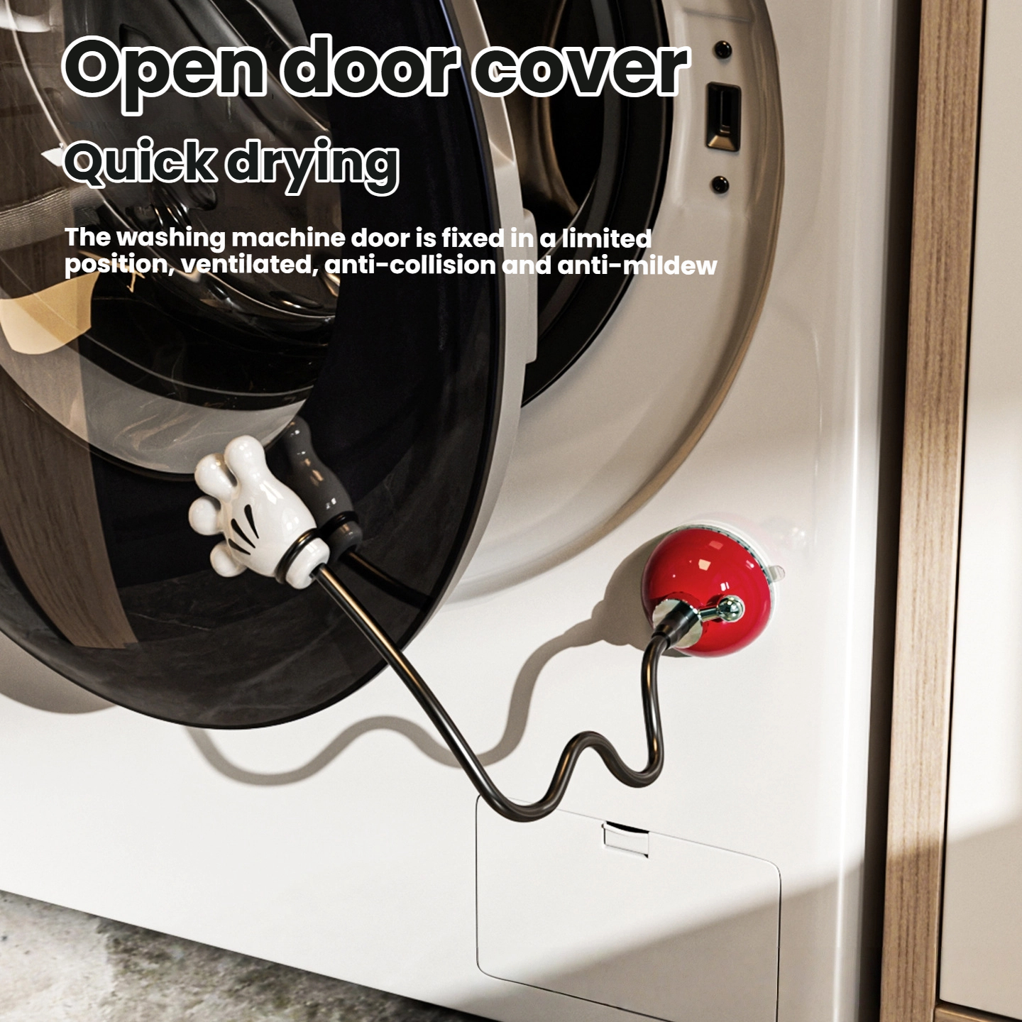 Front-loading washing machine door support stopper. The washing machine ...