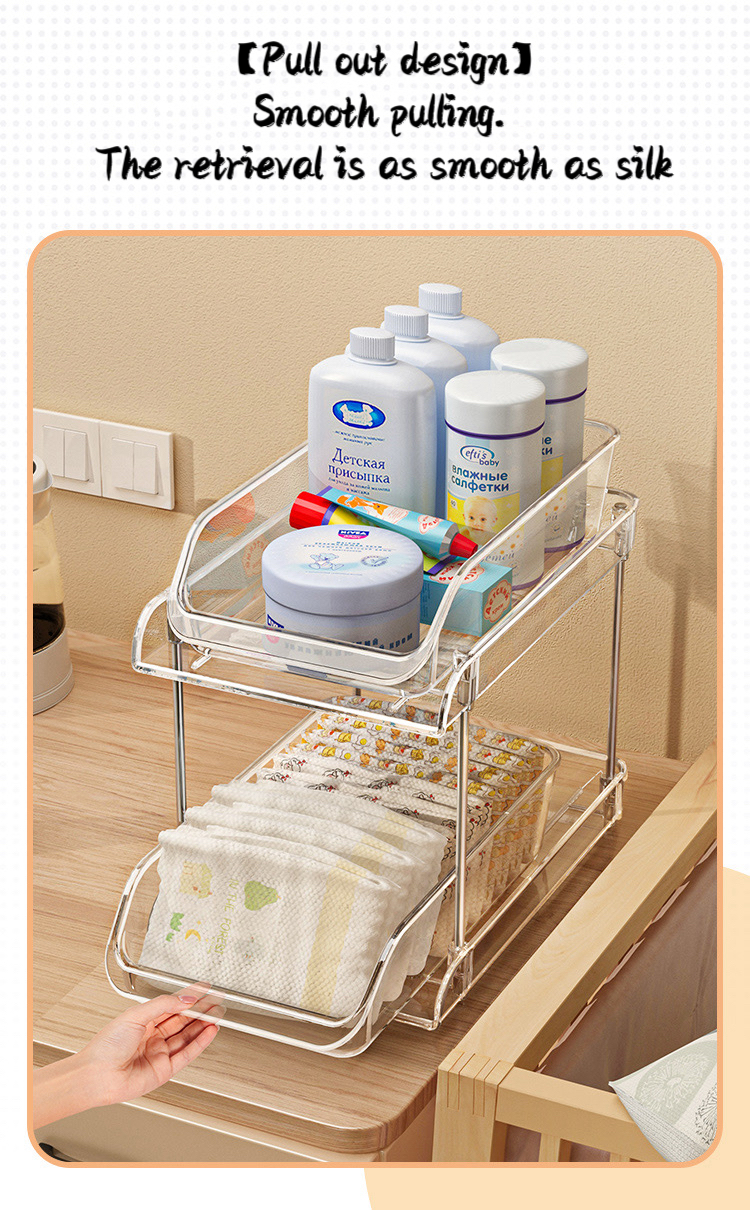 2/3 Layered Baby Product Storage Box Pull Out Dedicated Desktop Large ...