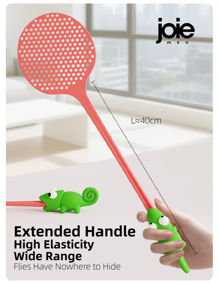 Joie Chameleon Fly Swatter Durable Mesh Plastic Long Handle Mosquito ...