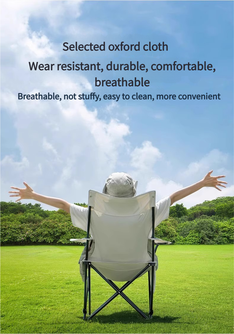 【L-E-O】Camping Chair Outdoor Healing Chair Foldable Hight Perkhemahan ...