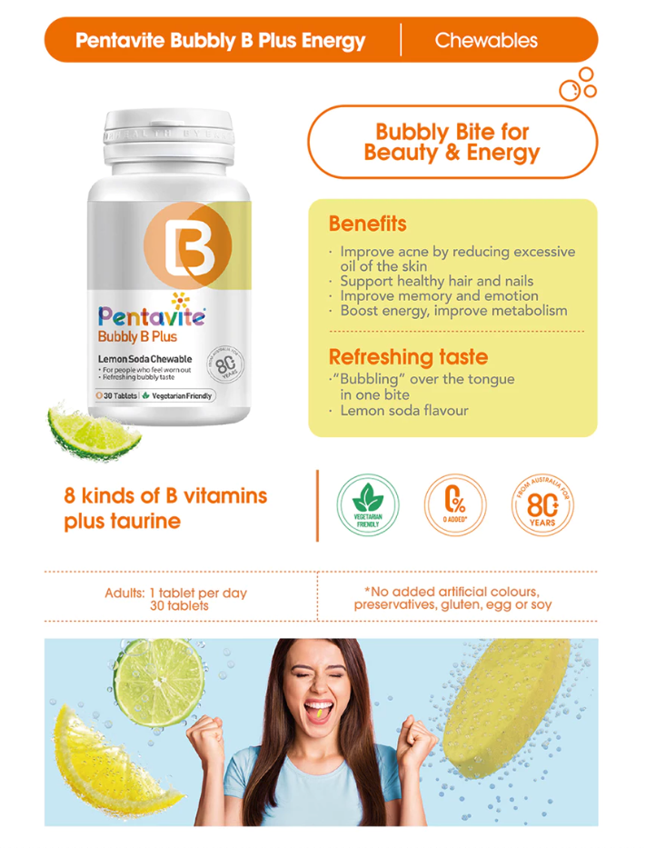 【Vitamin & Mineral】Pentavite Vitamin B/Vitamin C/Calcium+D Vitamin D ...