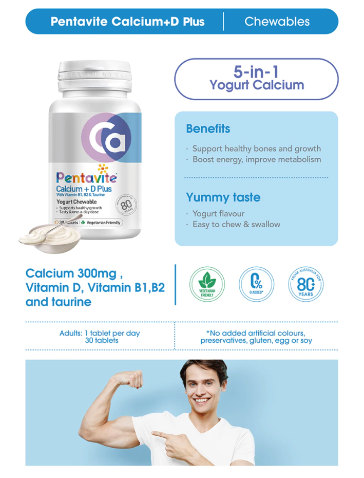 【Vitamin & Mineral】Pentavite Vitamin B/Vitamin C/Calcium+D Vitamin D ...