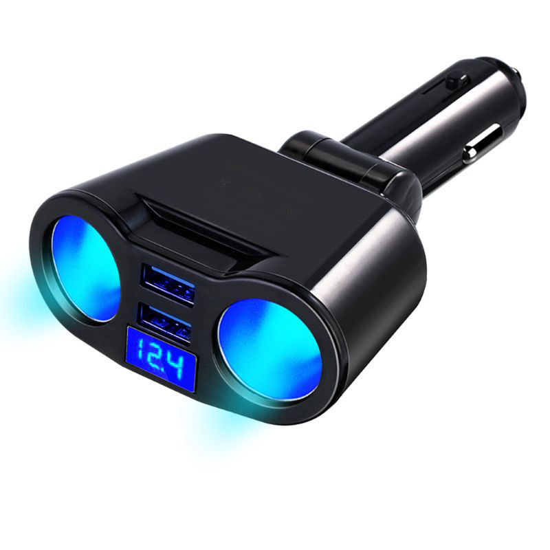 3.1A Dual USB Car Charger Adapter 4-in-1 LED Display 12-24V Socket ...