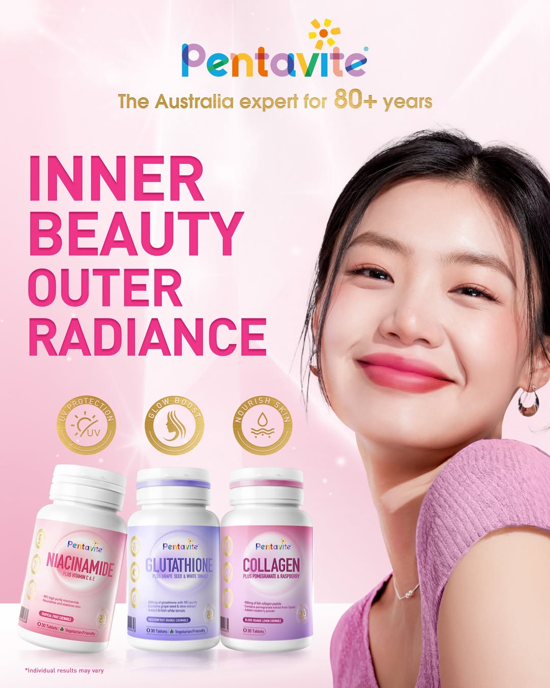 【Beauty Supplement】Pentavite Women Multivitamin/Niacinamide/Glutathione ...