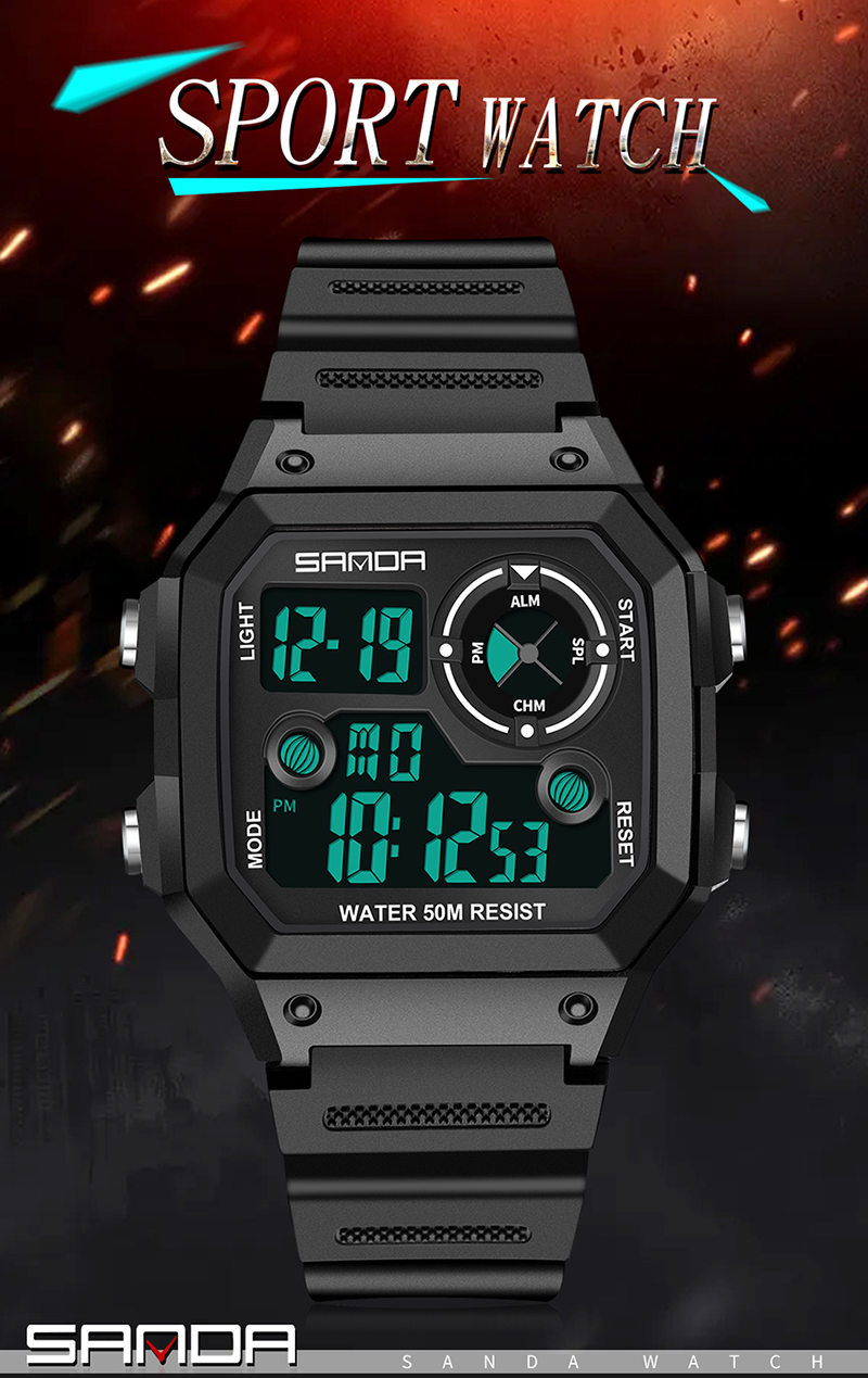 SANDA Sports Chronograph Waterproof Couples Watch 418 | Shopee Malaysia