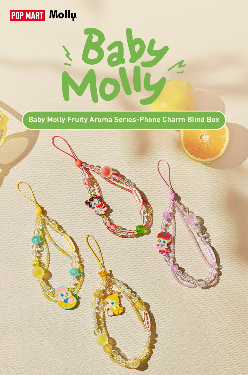 POP MART Baby Molly Fruity Aroma Series-Phone Charm Blind Box | Shopee ...