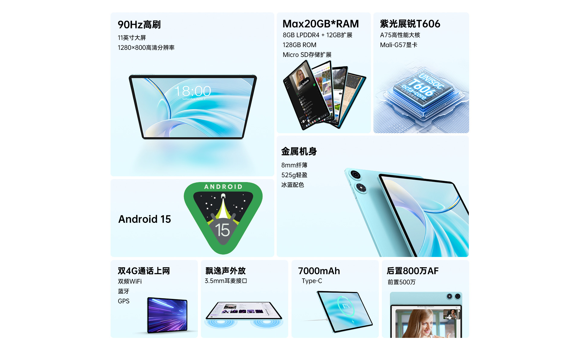 Teclast P50 2025 4G LTE 11 inch Tablets 8GB RAM 128GB ROM Unisoc T606 ...