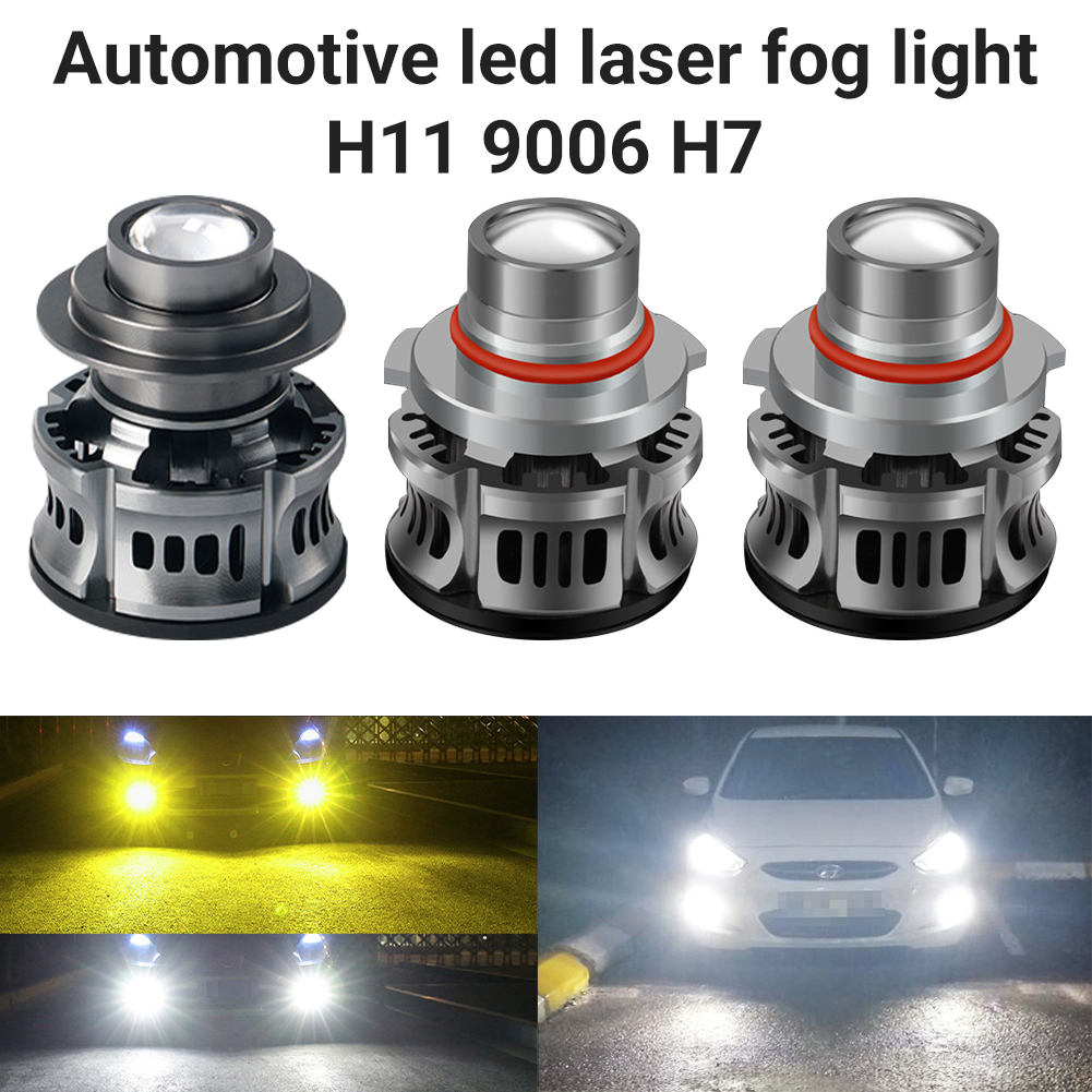 Ultra-Bright LED Car Laser Fog Lights H11 H7 9006 12V 3000K Headlight ...